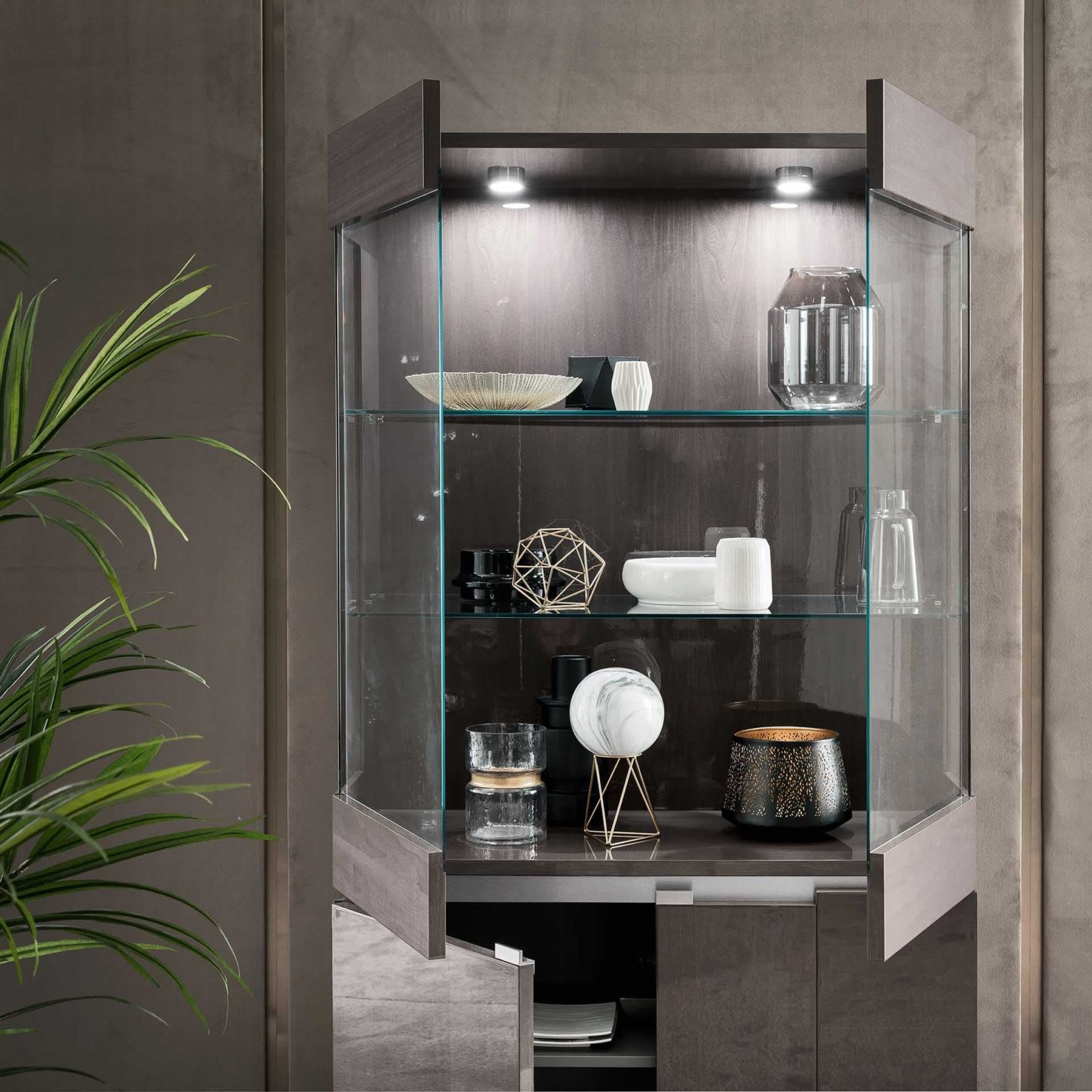 Alf Italia Athena Curio Cabinet - Furnitalia | Sleek Display with ...