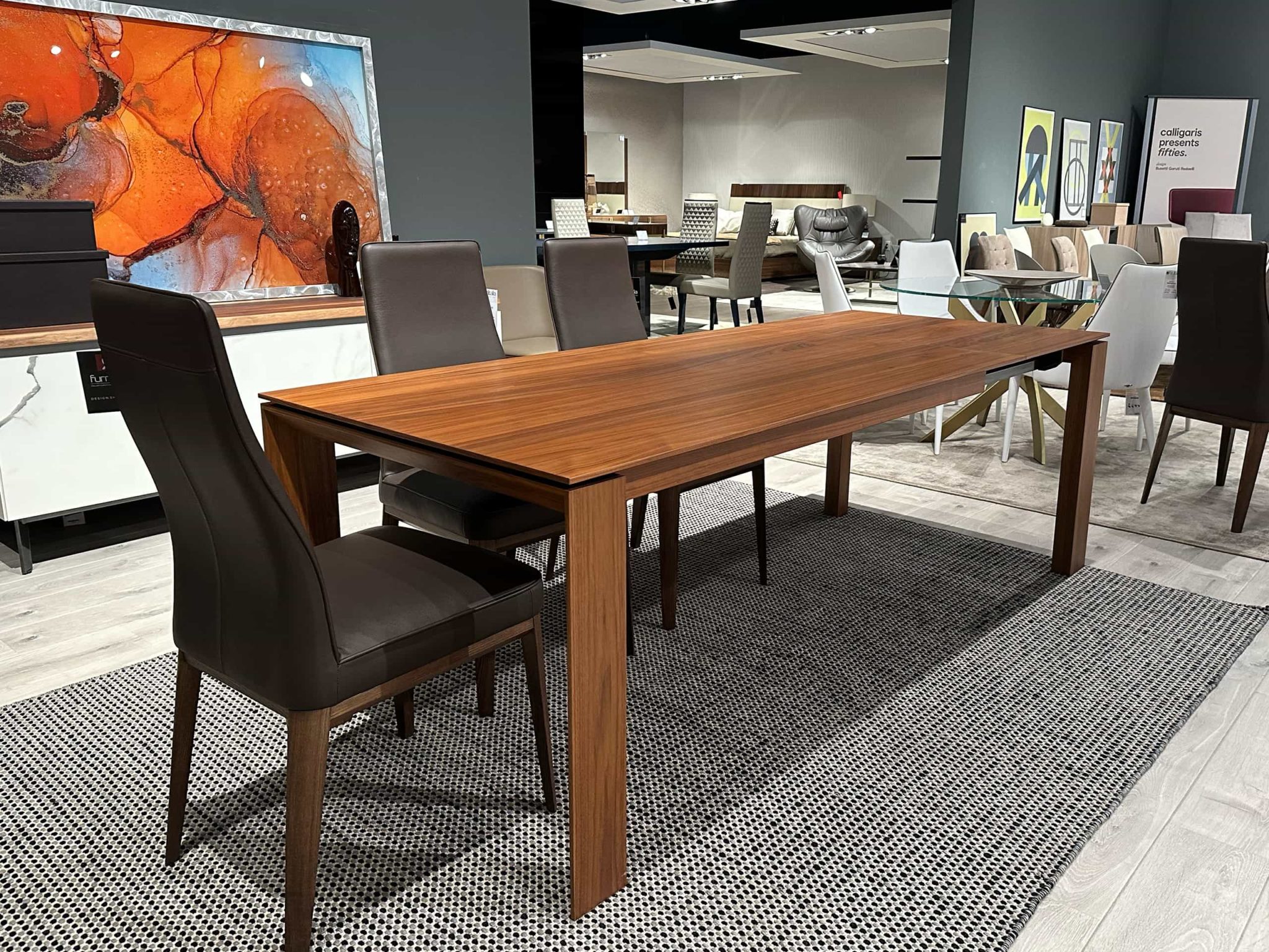Calligaris Omnia Dining Table Walnut - Furnitalia | Contemporary ...