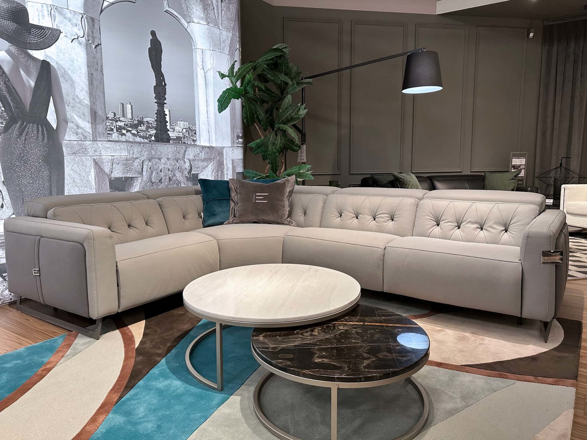 Estro Milano Windsor Sectional 4pc - Furnitalia | Timeless Glamour by ...