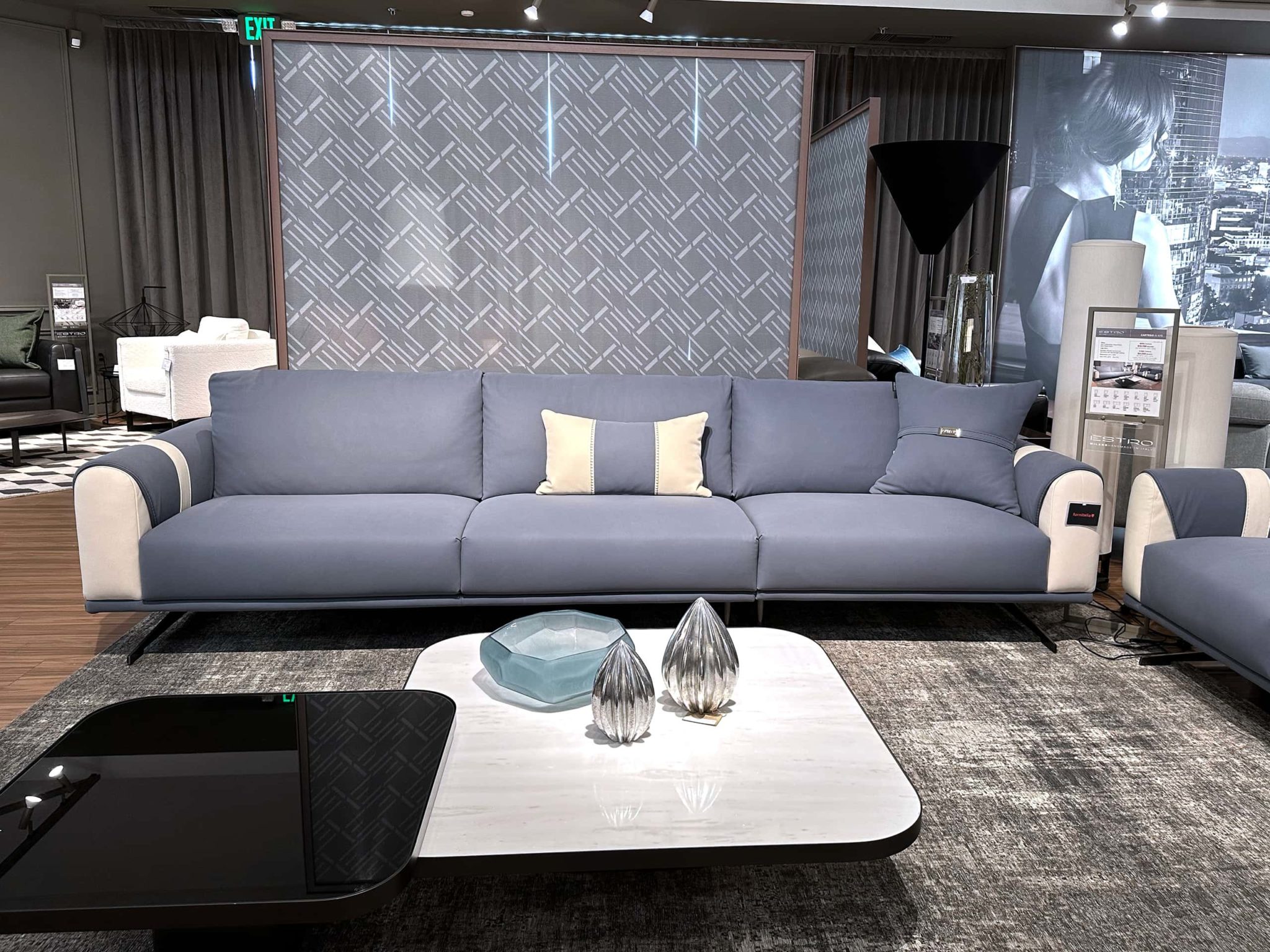 Estro Milano Cartesio Sofa Ocean Blue - Furnitalia | Contemporary ...