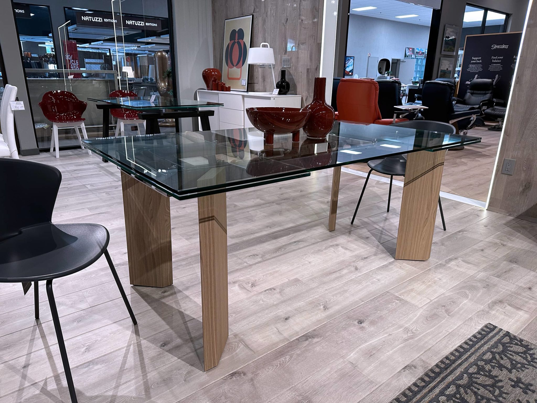 Calligaris Tower Extendable Dining Table Glass Top - Furnitalia ...