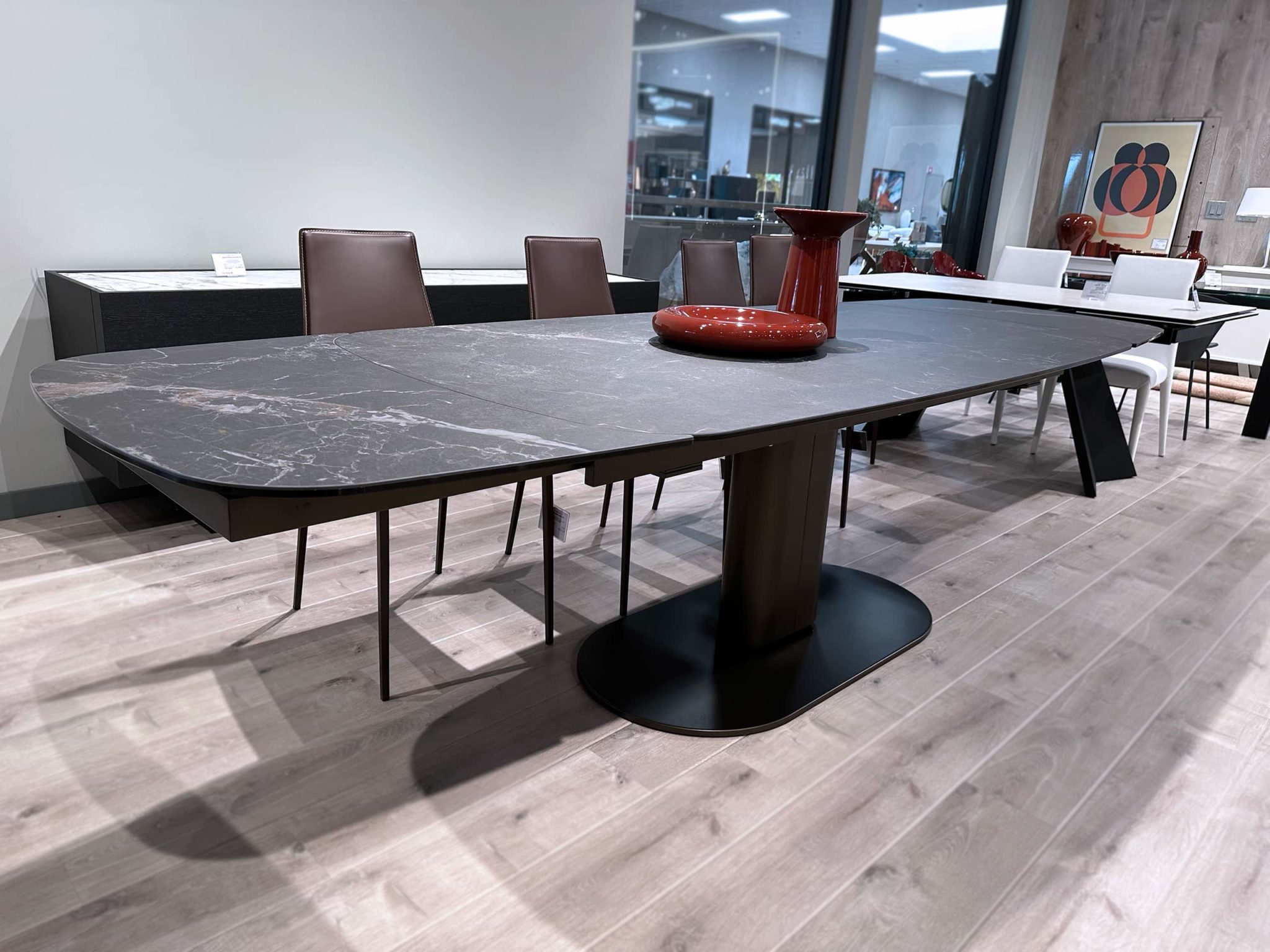 Calligaris Cameo Extendable Dining Table Black Marble - Furnitalia ...